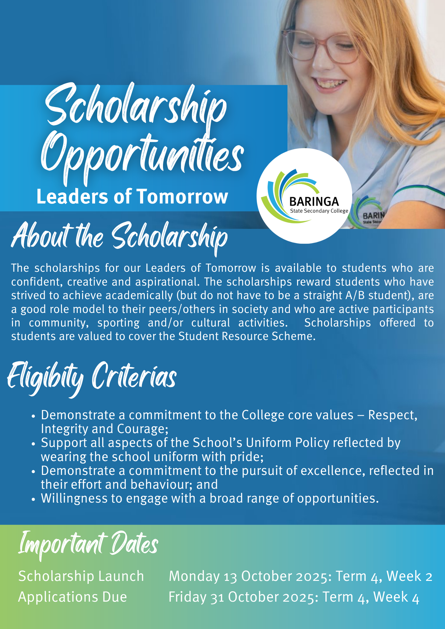 Scholarship Opportunities - Baringa State Secondary College